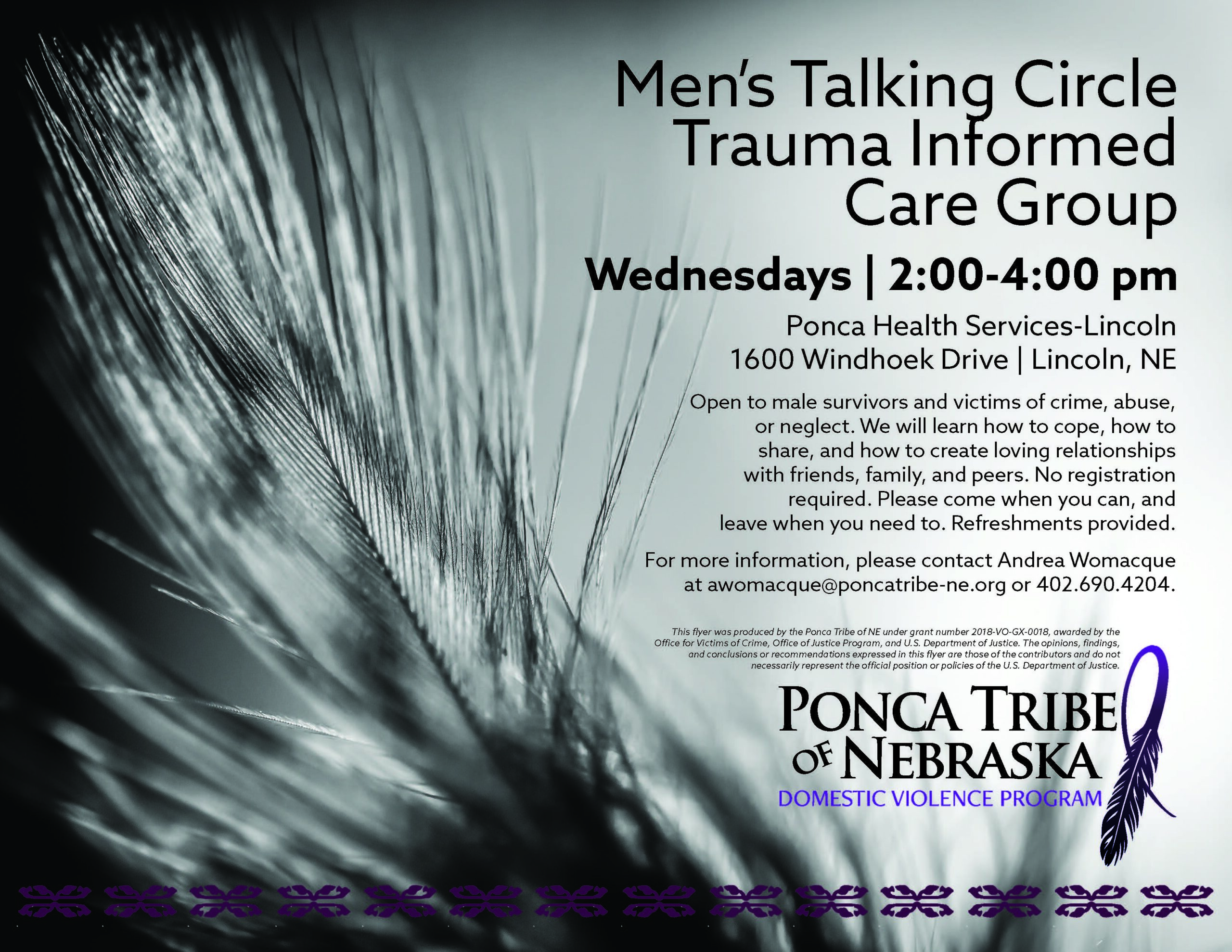 Men’s Talking Circle Trauma Informed Care Group – Lincoln – Ponca Tribe ...