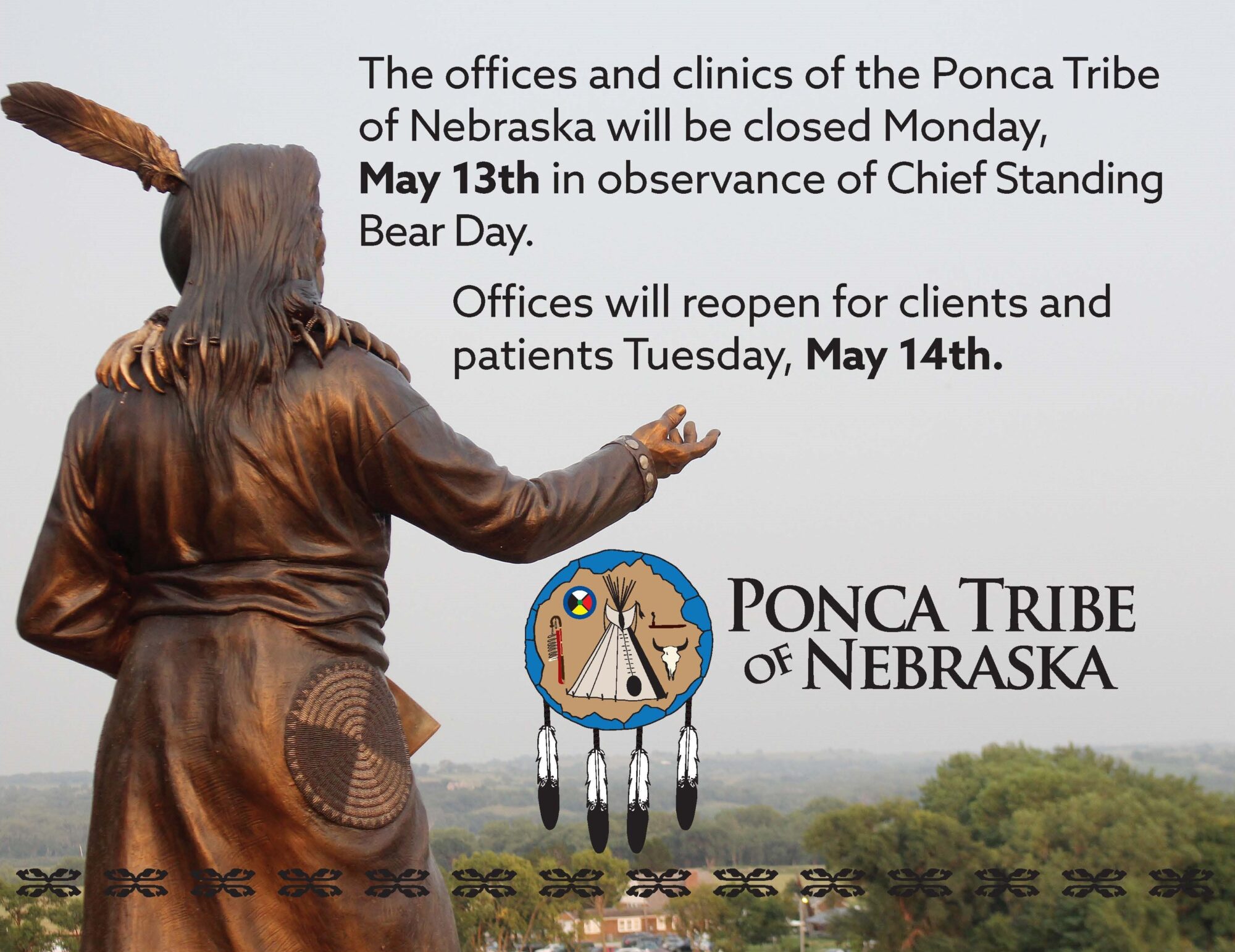 PTN Closed for Chief Standing Bear Day – Ponca Tribe of Nebraska