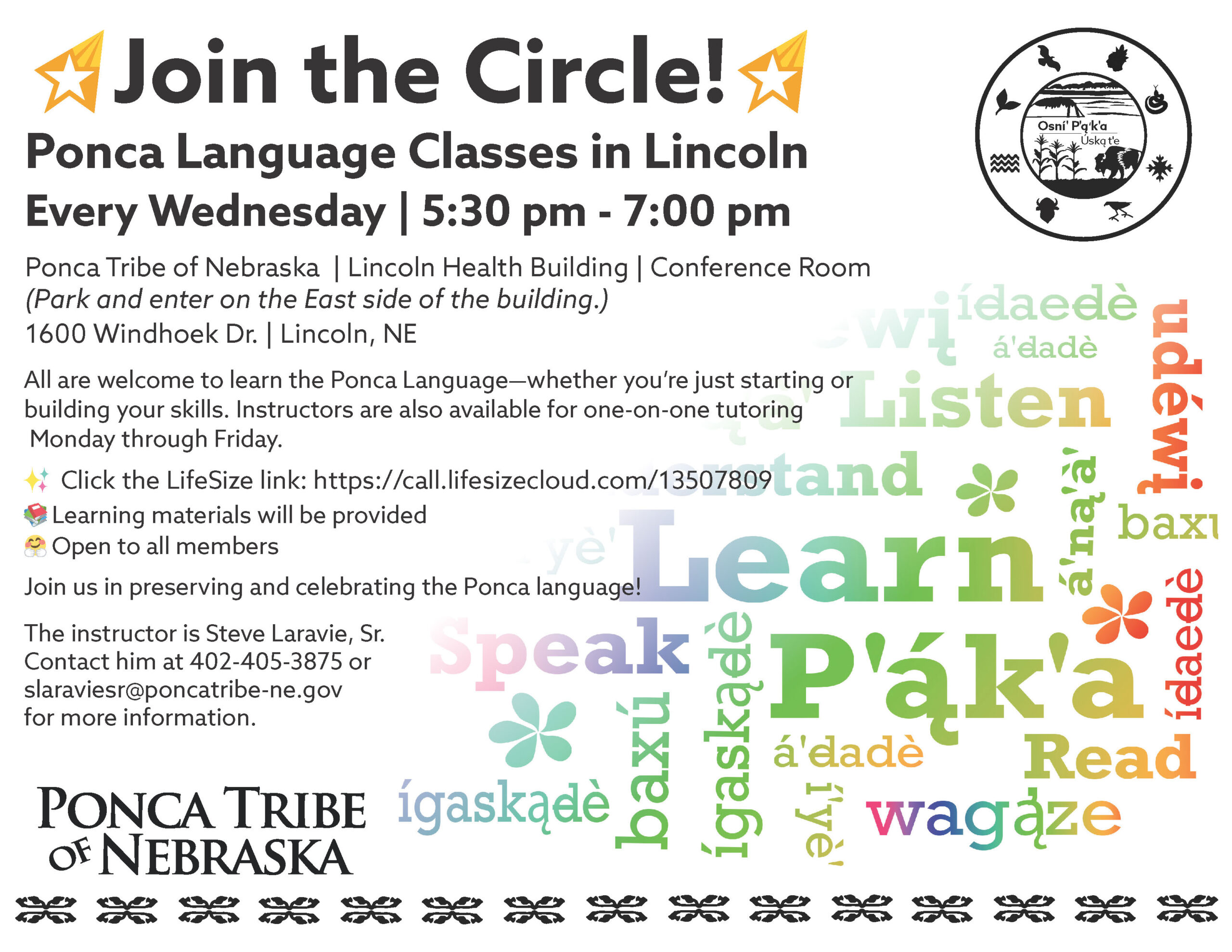 Ponca Language Class – Ponca Tribe of Nebraska
